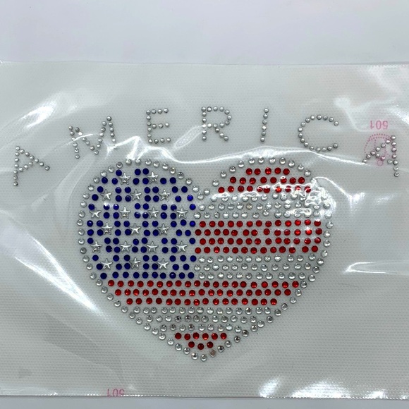 GoMisha | Office | Iron On Rhinestone Transfer Decal America Usa Flag ...